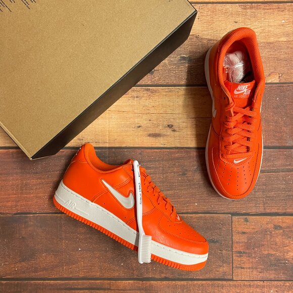 Nike | Shoes | Nike Mens Air Force Low Retro Safety Orange Casual Shoes ...